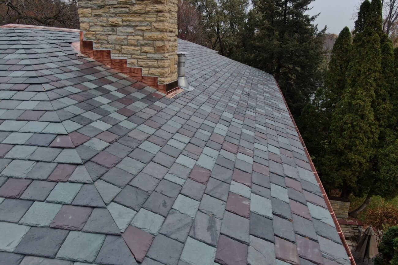 Slate Roof & Copper Gutters - Dean Parkway, MN - Summit Construction Group